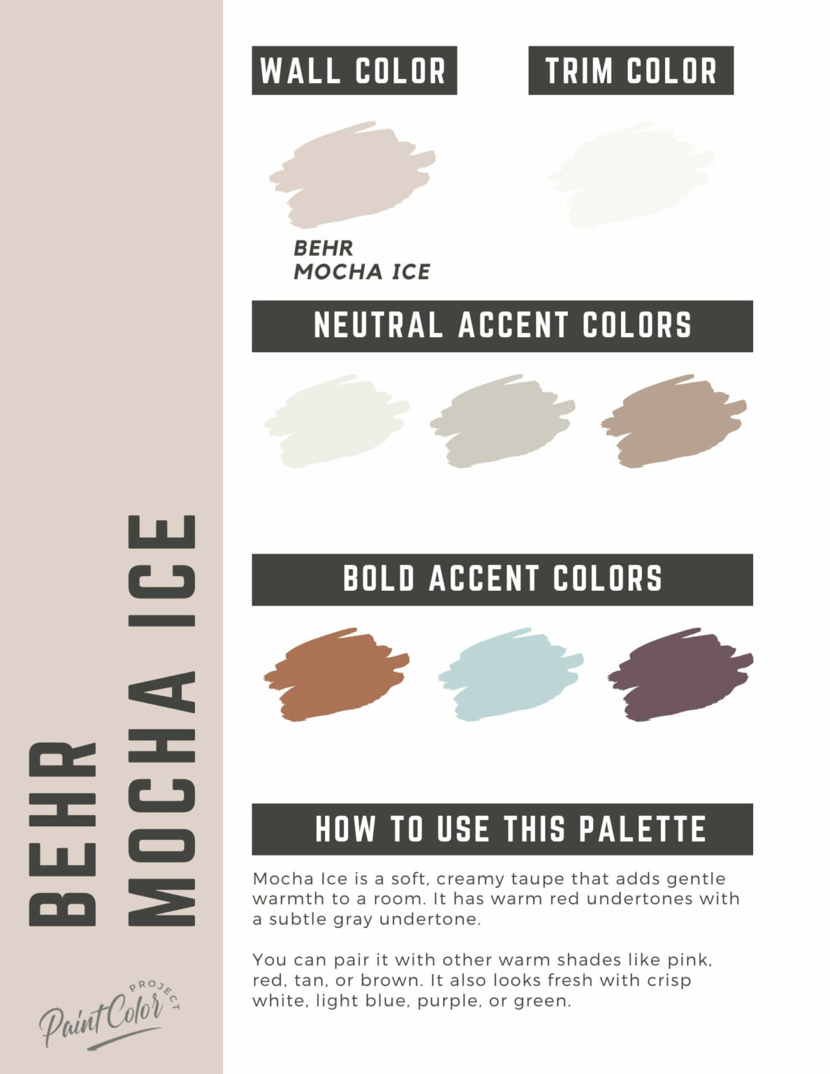 Behr Mocha Ice Paint Color Palette - The Paint Color Project