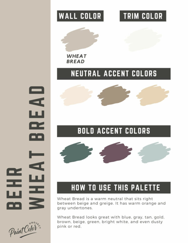 Behr Wheat Bread Paint Color Palette - The Paint Color Project