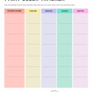 Paint Color Tracker - The Paint Color Project